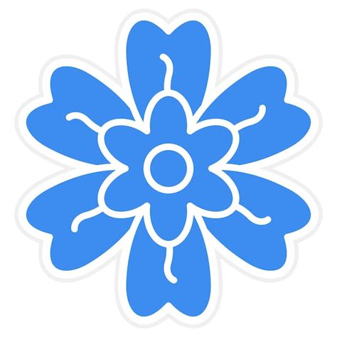 Una Flor Azul Con La Letra O En Ella Vector Premium