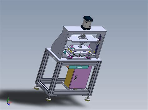 气动冲压机带精密冲压模组 三维模型下载 Solidworks三维模型下载 珊瑚网