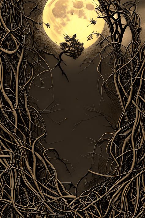 Aged Paper Background With Withered Nightscape · Creative Fabrica