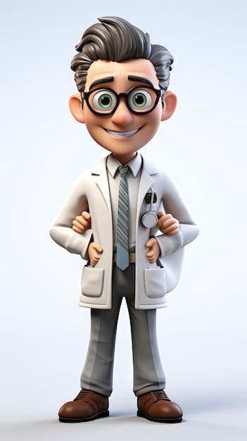 Premium Photo Animated Doctor Character In A Lab Coat