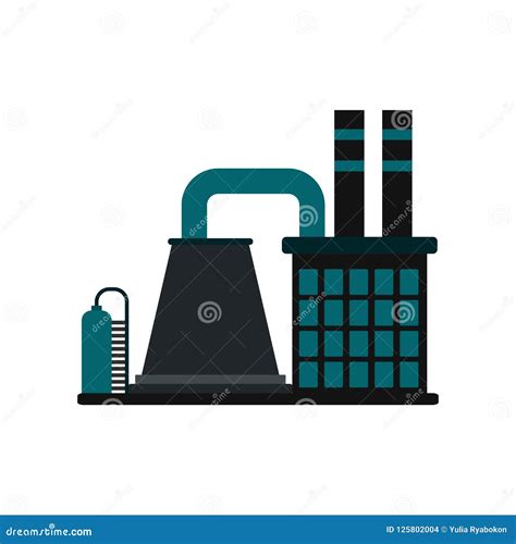 Mining Processing Plant Flat Icon Stock Illustration Illustration Of