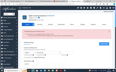 this script is not compatible with php version 8 1 0 software support pkp community forum