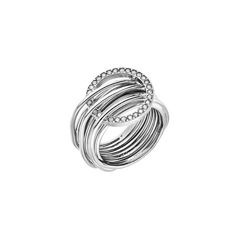 Silver Ring Gold With White Zircons From The Connection Series Vogue