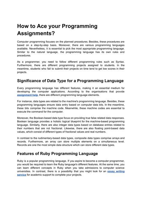 Ppt How To Ace Your Programming Assignments Powerpoint Presentation