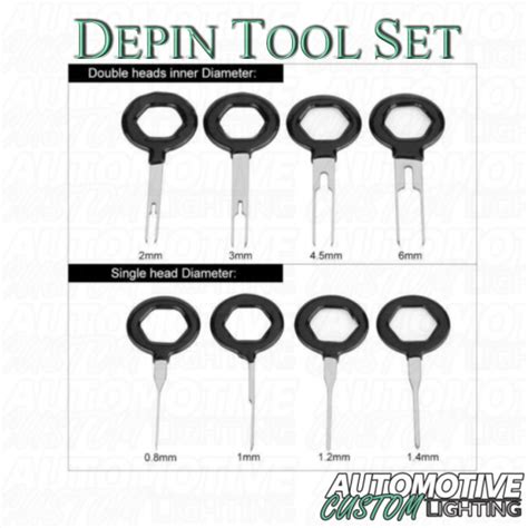 Electrical Terminal Depin Tool Set 8pcs Automotive Custom Lighting