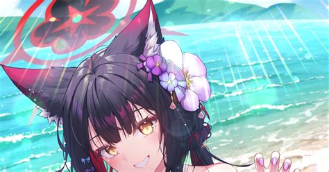 Wakamo Kosaka Foxgirl Blue Archive Wakamo Swimsuit Pixiv