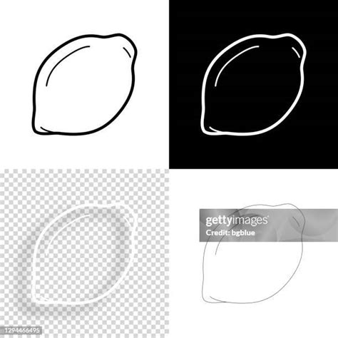 Lemon Icon For Design Blank White And Black Backgrounds Line Icon High