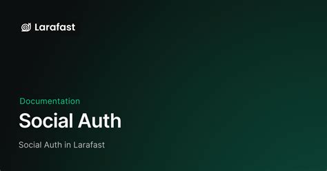social auth larafast