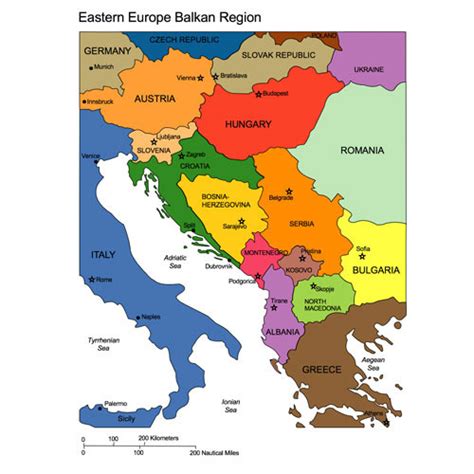 Eastern Europe Balkan Region Powerpoint Map Countries Names Maps