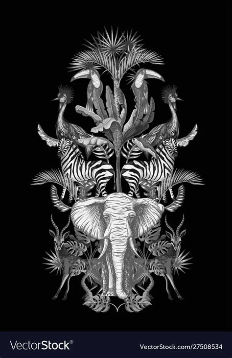 Symmetry Composition With Tropical Trees Vector Image Tropical Tree Symmetry Composition With Tropical Trees Vector Image Tropical Tree