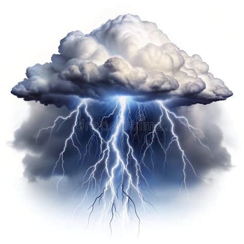 Realistic Thunderstorm Cloud With Lightning Bolts Stock Illustration Illustration Of
