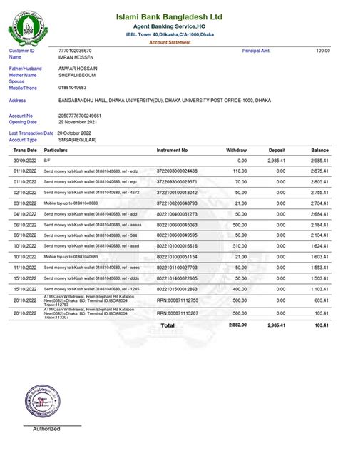 Ibbl Bank Statement Pdf Money Business