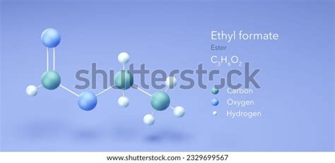 Ethyl Formate Molecule Molecular Structures Ester Stock Illustration