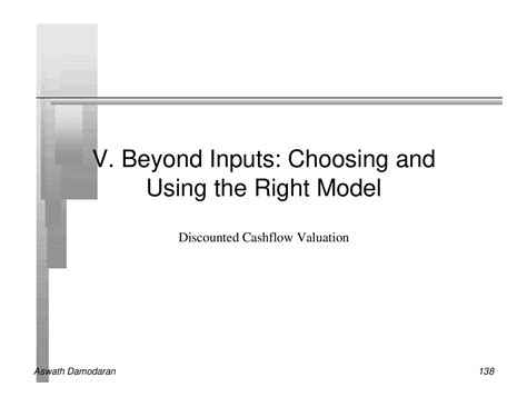 Using The Right Model Valuation Equity Investment And Markets