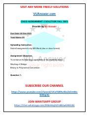 CS610 Assignment 2 Solution Fall 2021 By VU Answer Pdf VISIT ANY MORE