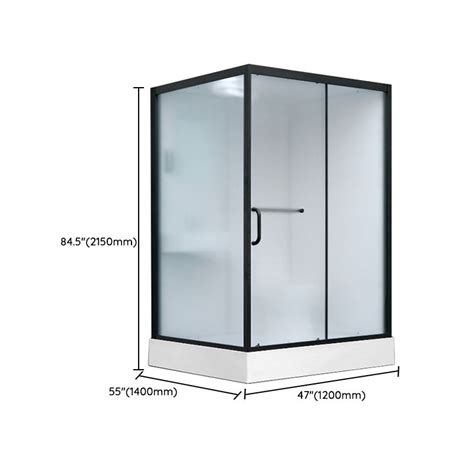Single Sliding Shower Stall Rectangle Shower Stall With Rain Shower And