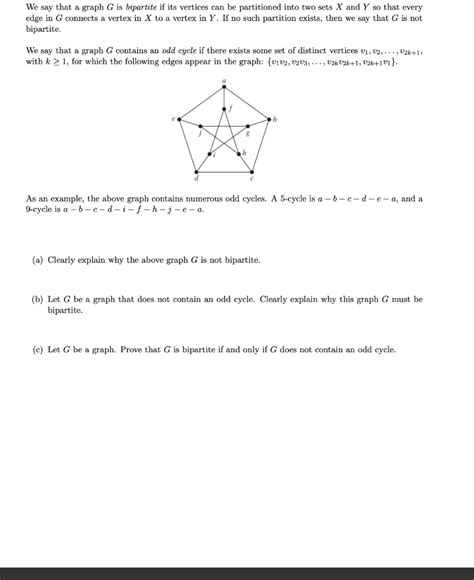 Solved We Say That A Graph G Is Bipartite If Its Vertices