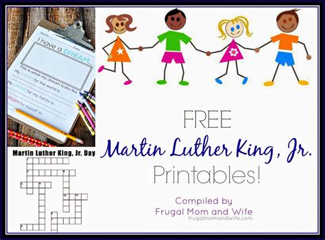 Frugal Mom And Wife Free Martin Luther King Jr Printables