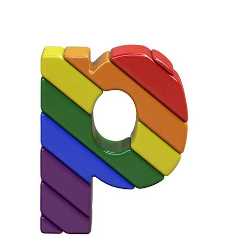 Premium Vector Symbol In The Colors Of The Lgbt Flag Letter P