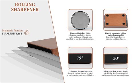 Rolling Knife Sharpener Kit For Straight Edge Roller Knife Sharpening