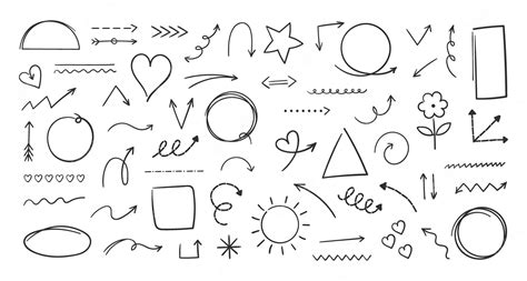 Premium Vector Doodle Hand Drawn Shapes Marker Freehand Artistic