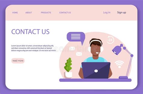 Customer Service Landing Page Concept Illustration For Support