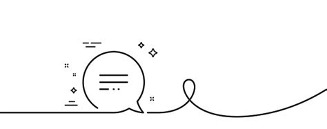 Text Message Line Icon Chat Comment Sign Speech Bubble Continuous Line