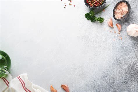Premium Photo Food Cooking Background Stone Texture With Sea Salt Pepper Garlic And Parsley On