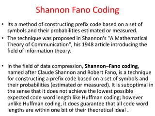 Data Communication Computer Network Shanon Fano Coding PDF