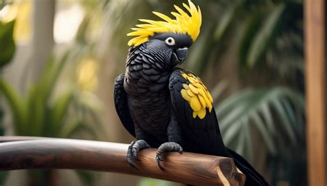 Rare And Majestic Yellow Tailed Black Cockatoo
