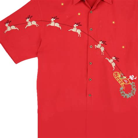 Bamboo Cay Mens Christmas Shirt Flying Santa Tomato