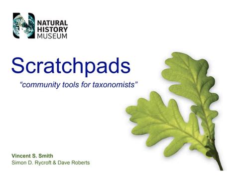 Scratchpads Community Tools For Taxonomists Ppt