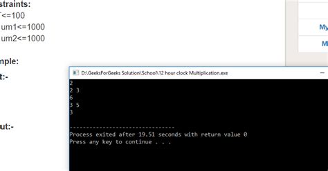 Geeksforgeeks Solution For 12 Hour Clock Multiplication