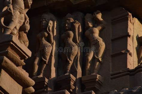 Arquitectura Del Templo De Dulha Dev En Khajuraho Imagen De Archivo