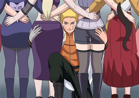 Naruto Is Posing With His Girls Asses Rharemworld