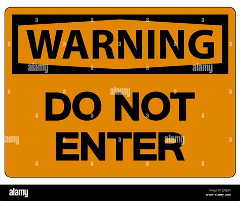 Warning Do Not Enter Symbol On White Background Stock Vector Image