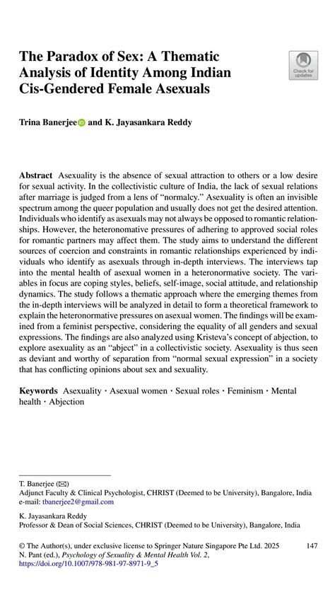 Psychology Of Sexuality And Mental Health Asexuality Asexualwomen Indianwomen Feministlens