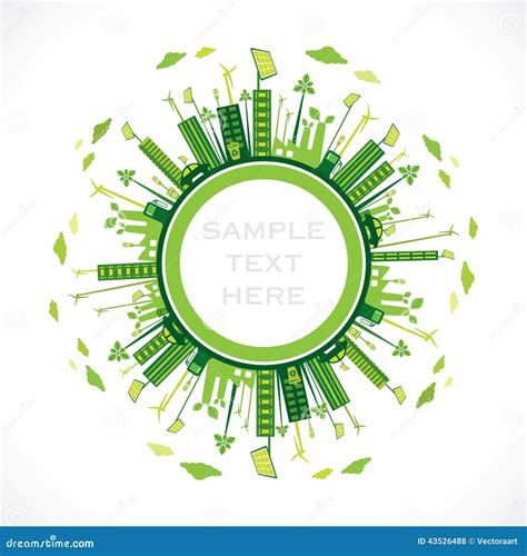 Green Or Eco Friendly City Design Stock Vector Illustration Of