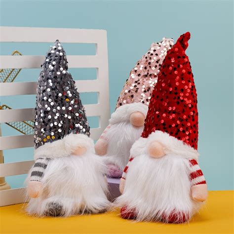 Glowing Faceless Gnome Christmas Light Up Sequin Gnome Faceless Gnome