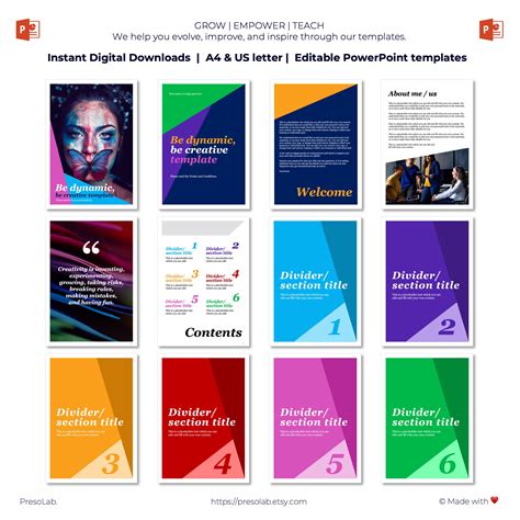 Powerpoint Booklet Template Instant Digital Editable Download Be Dynamic Be Creative Etsy