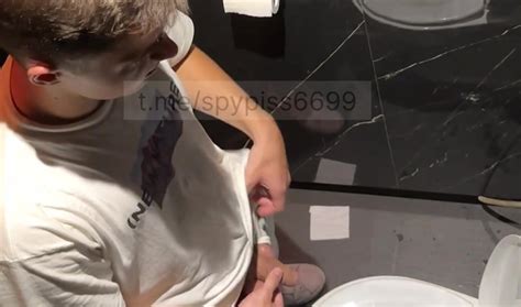 Uncut Dick And Balls Out In Toilet Stall