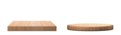 제품 디스플레이 포디움으로 갈색 나무 판 3d 렌더 ⁇ 터 일러스트레이션 세트 둥근 및 직사각형 평평한 바닥 기단 밝은 나무 질감 자연 모형 화장품 생산 스탠드 무료 벡터