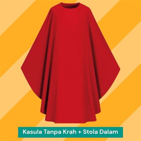 Jual Kasula Romo Katolik Kasula Pastor Kasula Warna Merah Shopee Indonesia