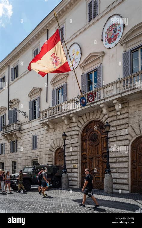 Rome Italy August 18 2016 Spanish Embassy In Rome Protected