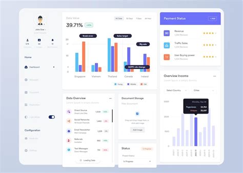premium vector ui ux infographic dashboard ui design with graphs