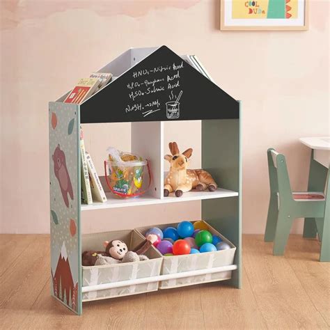 Dečiji Orman Kinder Home Ormar Igračke I Knjige Sa Medvedom Crna Tab