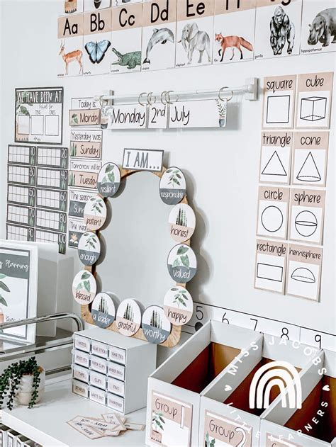 Vintage Rustic 2d And 3d Shape Posters Neutral Classroom Decor Edi