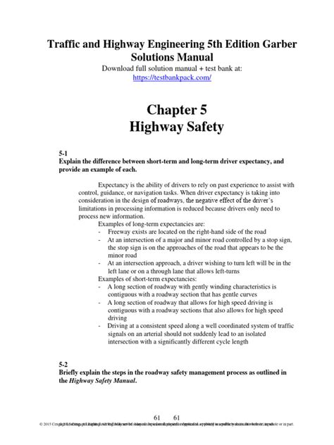 Traffic And Highway Engineering 5th Edition Garber Solutions Manual 1 Pdf