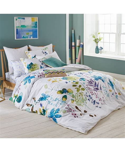 Bluebellgray Botanical Garden Cotton 3 Pc Full Queen Duvet Cover Set