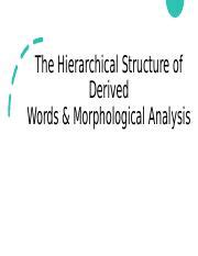 Hierarchical Structure Of Word Formation Morphological Analysis